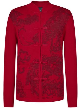 Shanghai Tang x Jacky Tsai Hemdjacke mit Drachen-Jacquard - Rot