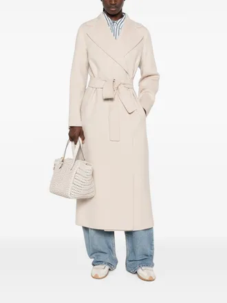 Max Mara Womens Coat Poldo Ivory Virgin Wool