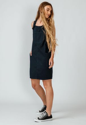 SKFK Damen vegan Kleid Pinafore Marineblau