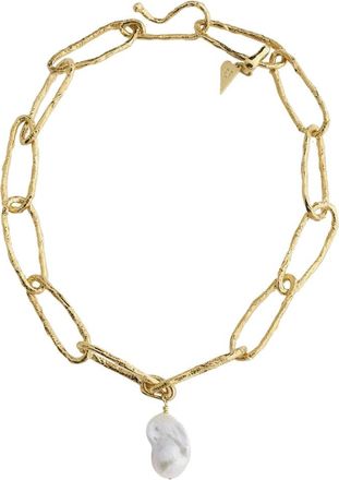 Forte_Forte Femme, Accessoires, Jaune, Taille: ONE Size Chain Pearl Necklace