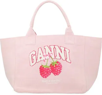 Ganni Womens Handbag Raspberry Pink Recycled Polyester Handbags Hand Bags