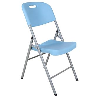 Generic Klapphocker Faltbar Regiestuhl Verst&auml;rkter Metallrahmen Sitz Aus Blasgeformtem Kunststoff Hocker Klappbar f&uuml;r K&uuml;che, Esszimmer, Innen- und Au&szlig;en(Blue)