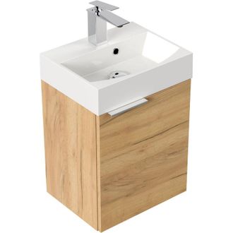 Magnolia Home G&auml;ste WC Badm&ouml;bel Kubus Slimline 40cm SoftClose eiche gold