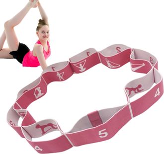 Generico Yoga-Dehnungsgurt, dehnbarer Gurt - zum Dehnen der Kniesehnen mit Schlaufen, Widerstandsb&auml;nder f&uuml;r Beine, Stretch-Ausr&uuml;stung f&uuml;r Zuhause, Training, Ba