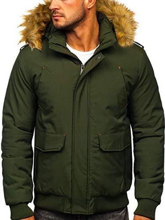 BOLF Homme Veste dhiver Double avec capuche Blouson a capuche Coupe Chaleur dhiver dautomne loisir Outdoor Casual Style 1770 Vert XXL [1A1]