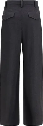 Brunello Cucinelli Virgin Wool Trousers - Gray
