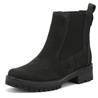 Timberland Femme Courmayeur Valley Bottines Chelsea, Noir Black Nubuck, 36 EU