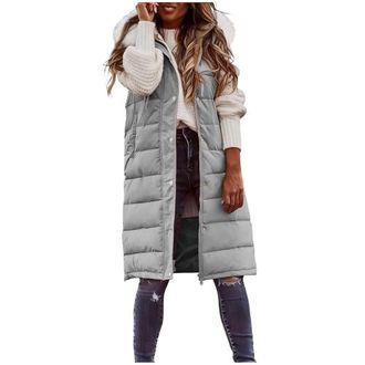 Generic Doudoune Sans Manche Avec Capuche Femme Duffle Militaire L&eacute;g&egrave;re Zipp&eacute;e Tendance Peau Petite Trois Semi Torsad&eacute; Large Am&eacute;ricain Alpaga Rond Matelassees