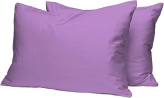 Pizuna Luxuri&ouml;ser Soft-Satin 2er Pack Kissenbezug 40x80cm Lila, 400 Fadenzahl Baumwolle Quadratisch Kissenbez&uuml;ge, 100% Langstapel Baumwolle Nur Kissenbezug (