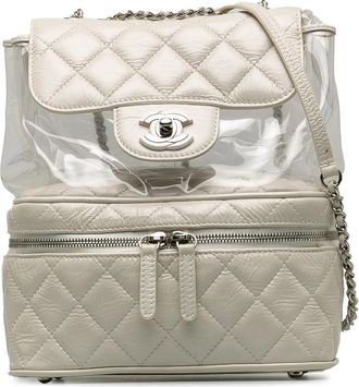 Chanel Rucks&auml;cke - Quilted Lambskin and PVC Aquarium Backpack - Gr. unisize - in Wei&szlig; - f&uuml;r Damen