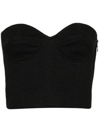 Forte_Forte haut crop &agrave; encolure coeur - Noir