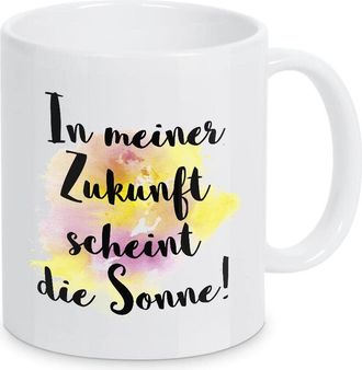 artboxONE Tasse Sonnige Zukunft von OHKIMIKO - Kaffeetasse Typografie