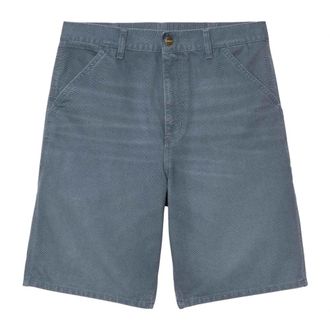 Carhartt Work in Progress Homme, Shorts, Bleu, Taille: W33 Short en toile - Bleu Dusky Stone Washed