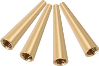 Cabilock 4 St&uuml;ck Messing M&ouml;belbeine Dekorative Tisch Regalst&uuml;tzen Stabile Untersetzer f&uuml;r Holztabletts Schneidebretter und Schmuckboxen Gl&auml;nzend Pflegeleicht E