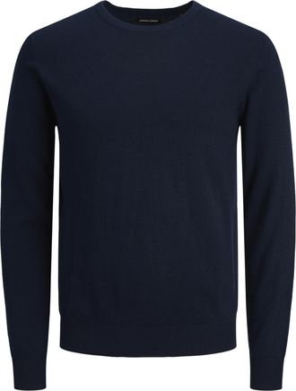 Jack & Jones Herren Jack & Jones Dünner Langarm Strickpullover | Rundhals Basic Sweater | Shirt Jumper JJEEMIL, Farben:Navy, Größe Pullover:XL