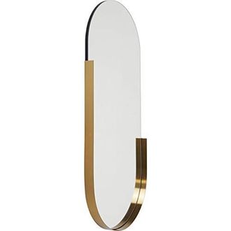 Kare Design Design Spiegel Hipster Oval Gold, Wandspiegel, leichte Wandmontage, Dekospiegel, Schminkspiegel, Ganzkörperspiegel, Ankleidespiegel, (H/B/T) 114,4x50,
