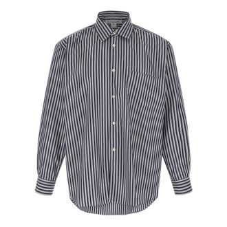 Comme Des Gar&ccedil;ons Garngef&auml;rbtes Baumwoll-Streifenhemd - - Shirts - Herren - Blau - L
