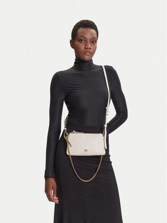 Pinko Handtasche Double Mini Al 25-26 PLTT 105359 A0QO Wei&szlig;