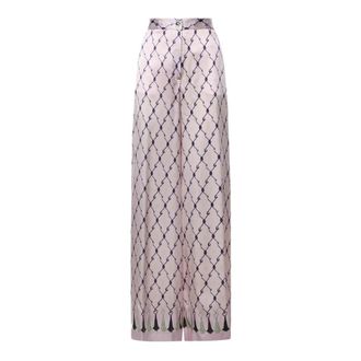 Genny Strass Nappina Hose Raso Seta Print Corde - - Trousers - Damen - Rosa - XS