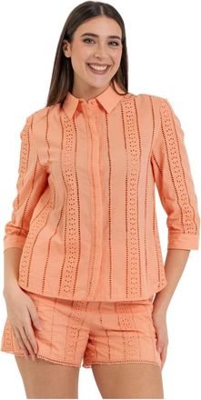Kocca Femme, Blouses et Chemises, Rose, Taille: 40 FR Cotton Broderie Anglaise Shirt