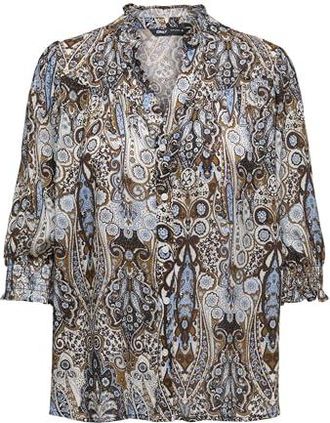 Only Onlraya WVN Noos T-Shirt pour Femme avec Coupe Droite et Manches 3/4, Chicory Coffee, X-Large