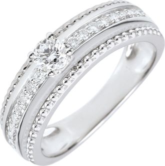 Edenly Solitärring Fleur de Sel - Zweifacher Ring - 0.18 Karat - 18 Karat