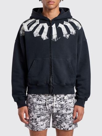 Palm Angels Sweat &agrave; capuche zipp&eacute; en coton avec logo imprim&eacute;