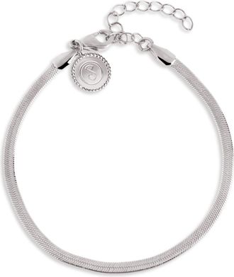 Singularu Lisse Fußkettchen. Edelstahl mit silberfarbener Beschichtung. Schmuck für Damen