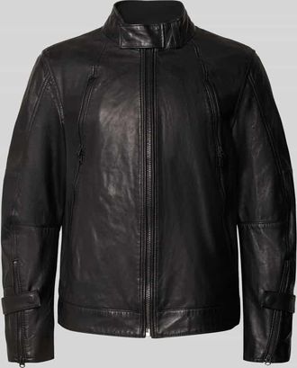 G-Star Bikerjacke aus Schafsleder mit Stehkragen