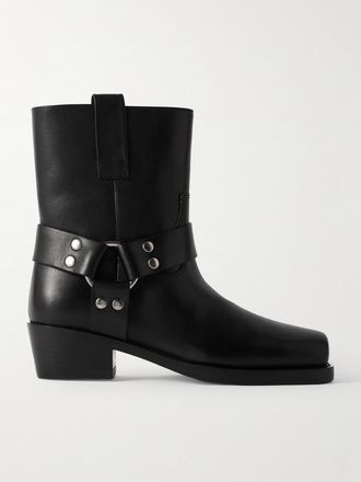 PARIS TEXAS Roxy Ankle Boots Aus Leder Mit Nieten - Schwarz