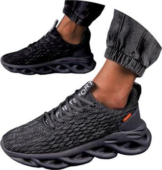 Generic Baskets Décontractées Hommes Antidérapantes et Large Confort Chaussures Minimalistes Chaussure Velo Route Nylon Tennis Course de Pied Tendance Multisp