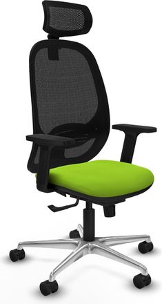 Piqueras y Crespo Gepolsterter Stuhl mit 2D-Armlehnen, h&ouml;henverstellbare Lendenwirbelst&uuml;tze und Kopfteil, h&ouml;henverstellbar und neigbar. Ausgestattet mit 3 Positionen, S