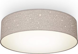 B.K.Licht Deckenlampe, Lampenschirm mit Sterneneffekt, Lampenschirm aus Stoff, E27 Fassung, max. 40 Watt, Deckenleuchte, Lampe, Wohnzimmerlampe, Schlafzimmerlam