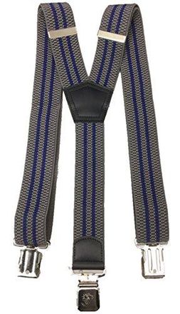 Miobo Bretelles en forme de X pour homme et femme, 4 cm de large et 3 clips en forme de X pour homme et femme, toutes les couleurs - Gris - Taille Unique