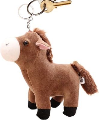 Generico Doll Keychain - Plush, 14 x 15,91 cm Animal Pendentif Mignon Plush Design And Lightweight Durability | Soft Horse Keychain Decorative Accessory, Key R