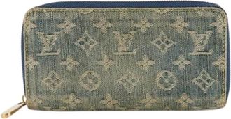 Louis Vuitton unisex, Pre-owned, Bleu, Taille: ONE Size Portefeuille en denim Pre-owned