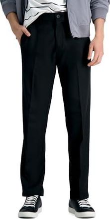 Haggar Cool 18 Pro Straight Fit Flat Front Casual Pant Pantalon décontracté, Noir, 42 W/30 L Homme