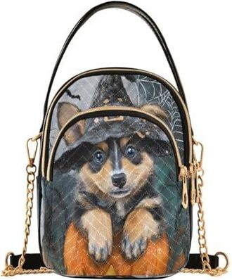 Mnsruu Petit sac &agrave; main en cuir pour femme avec toile daraign&eacute;e et citrouille dHalloween