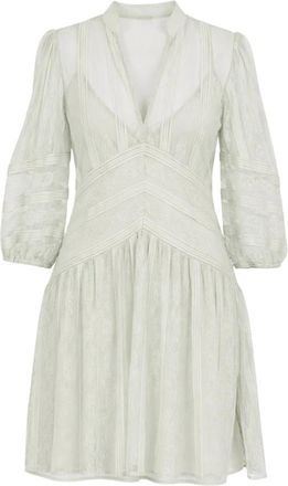 Twinset Femme, Robes, Vert, Taille: 42 FR Courte Robe en Dentelle avec Col en V