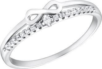 Amor Ring 925 Sterling Silber Damen Ringe, mit Zirkonia synth., Silber, Infinity, Kommt in Schmuck Geschenk Box, 2035634
