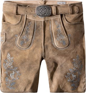 Stockerpoint Herren Lederhose Girgl I Größe 44-60 I Bequeme Trachtenhose in edler Hirschoptik inkl. Gürtel I Aus 100% hochwertigem Wildbockleder I Perfekt für Trac