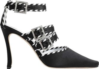 Manolo Blahnik Sumba 105 Satin Ankle Strap Pumps