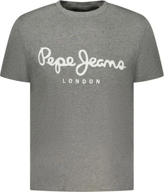 Pepe Jeans London Grigio Cotton T-Shirt - - Tops - Herren - Grau - S