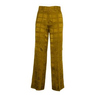 Momoni Femme, Pantalons, Vert, Taille: 36 FR Pantalon Chic Giallo Mamao