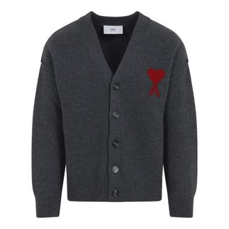 Ami Cardigan Ami de Coeur - Homme - Pulls - Gris - Taille: M