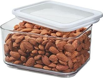 InterDesign iDesign Vorratsbehälter mit Deckel, kleine Lebensmittel Aufbewahrungsbox aus recycelbarem Plastik, luftdichte Vorratsdose für Backzutaten und andere t