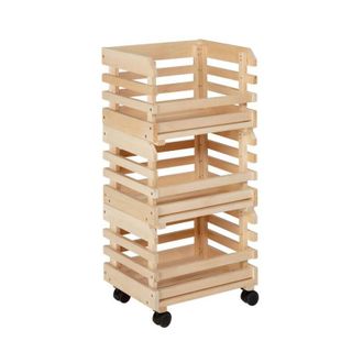 Paris Prix Desserte de Cuisine 3 Étages Fruits 80cm Naturel