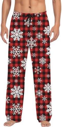 Generic Pantalon de jogging pour homme - Pantalon de loisirs de No&euml;l pour homme - Pantalon de pyjama avec cordon de serrage et poches - Pantalon de No&euml;l, Roug