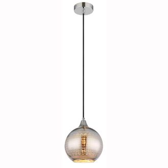 Globo Lighting Pendelleuchte Hängelampe Schlafzimmerleuchte 1 flammig Glaskugel chrom H 131 cm
