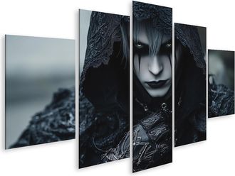 Islandburner Bild auf Leinwand Düsterer Kapuzenfigur in dunkler Gothic Kleidung Bilder Wandbilder Poster